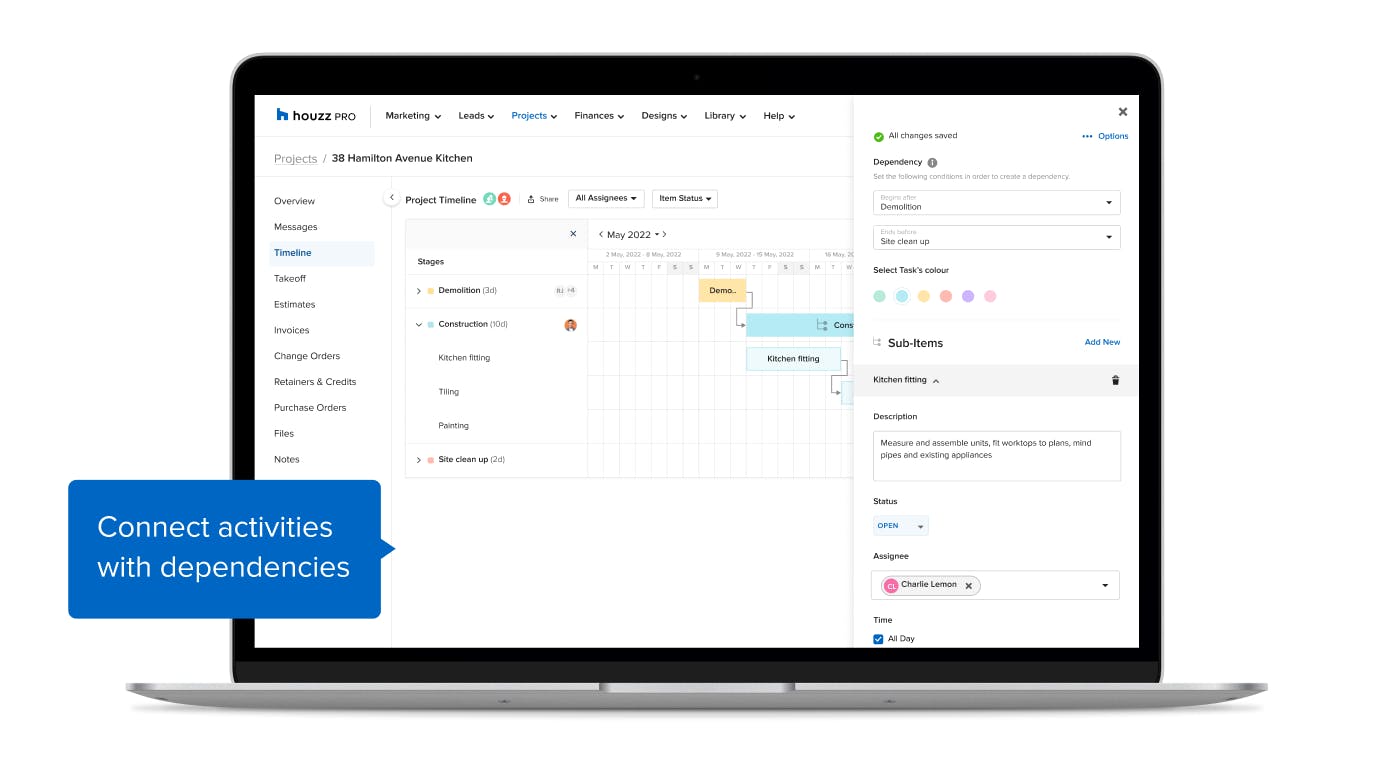 Houzz Pro Timeline Tool Keeps Projects on Track | Houzz Pro
