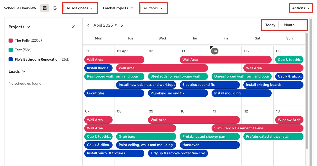 How to View Your Schedule Overview | Houzz Pro