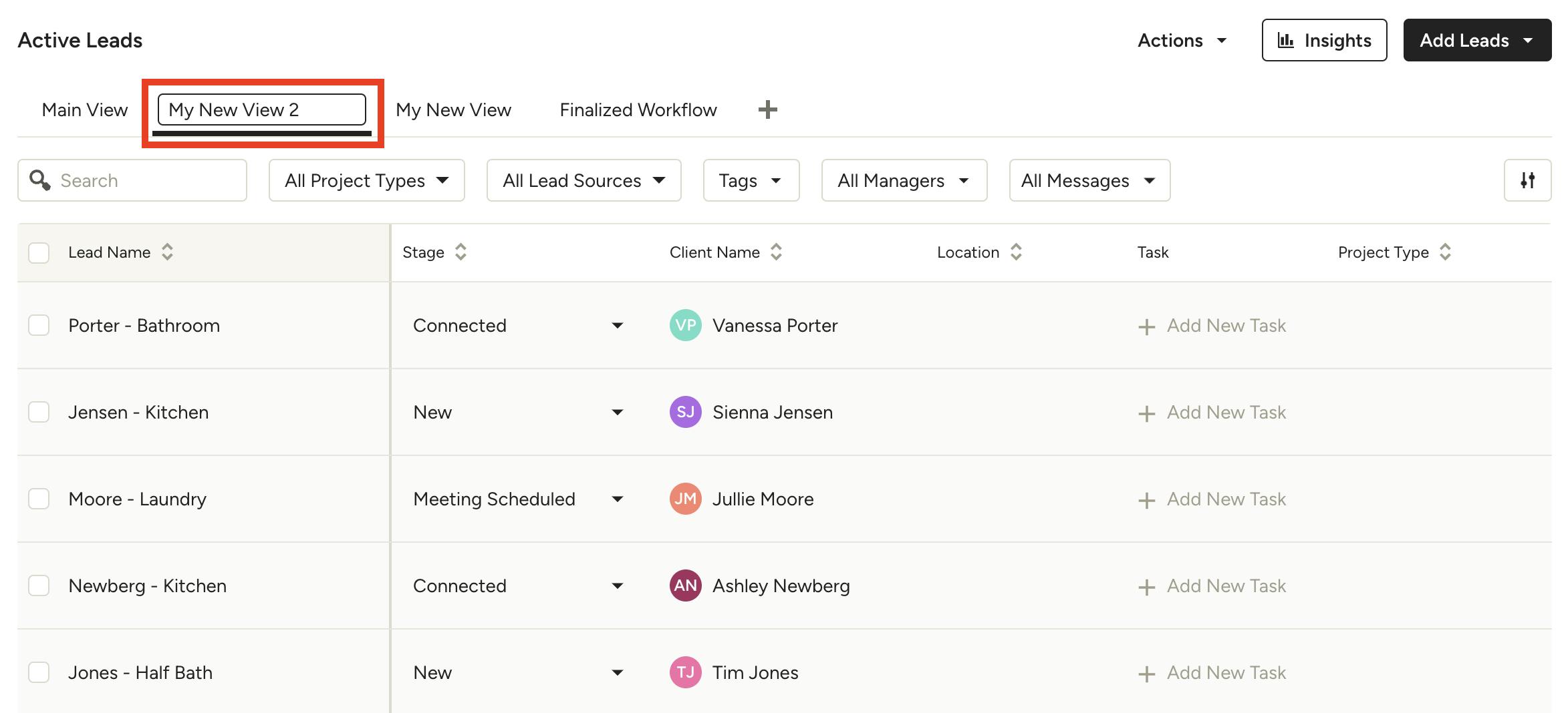 How to Customize the Leads Screen