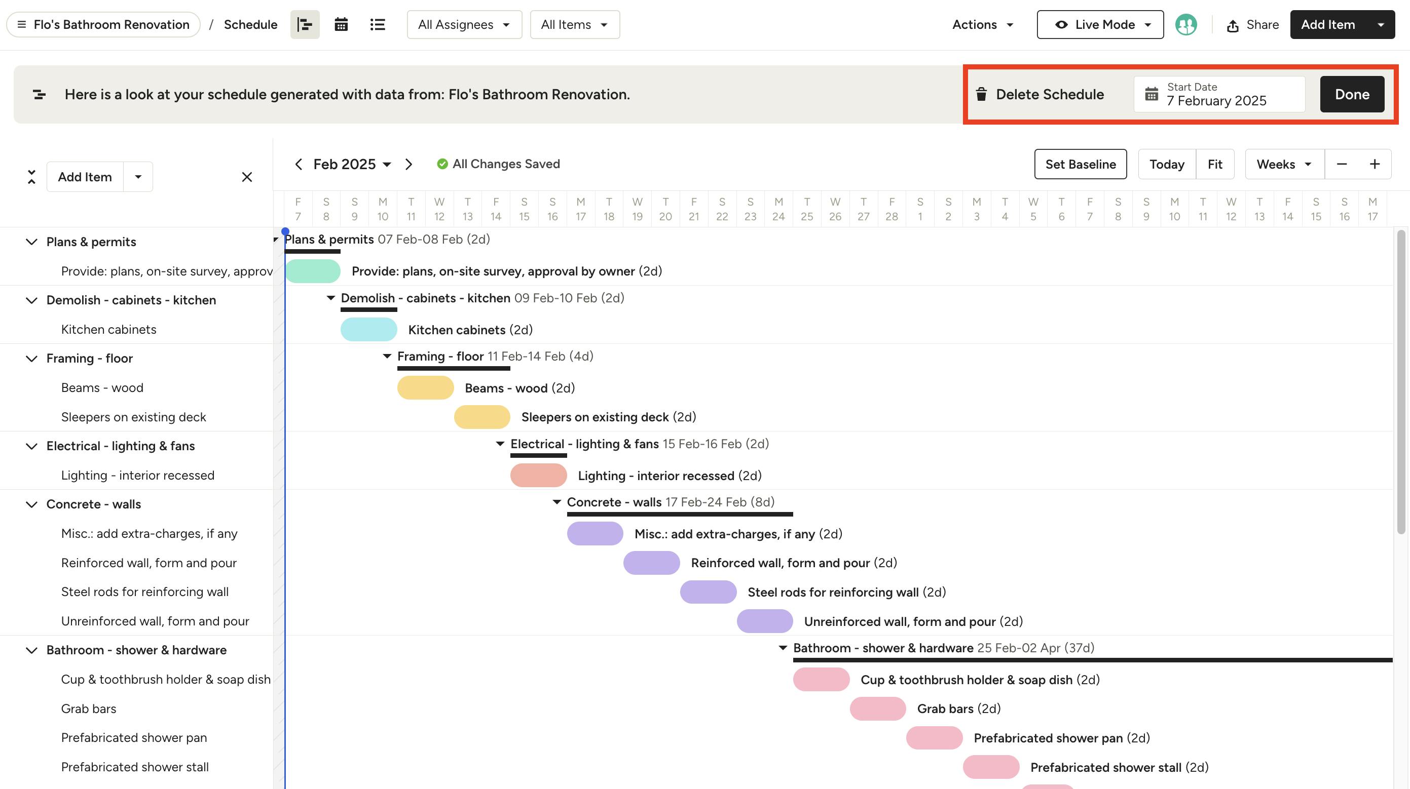 How to Convert an Estimate to a Schedule | Houzz Pro