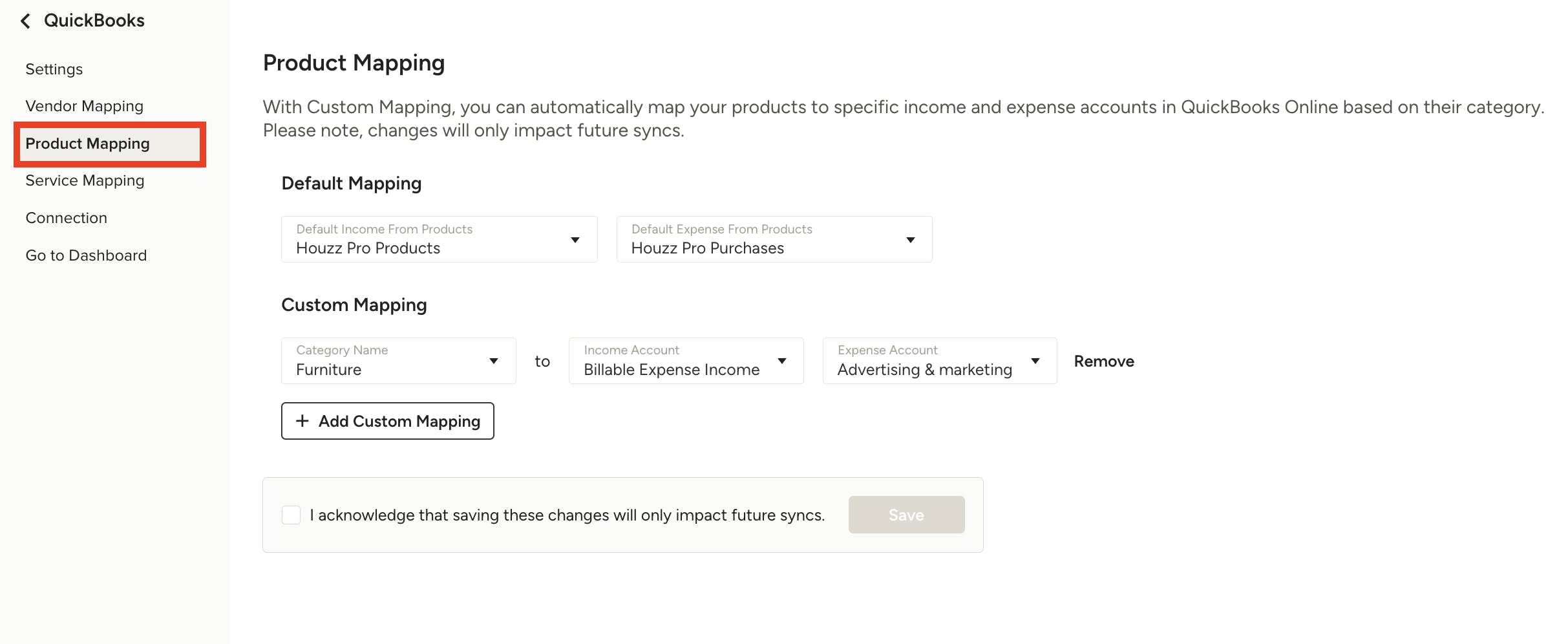 How to Map Houzz Pro to QuickBooks Online Chart of Accounts | Houzz