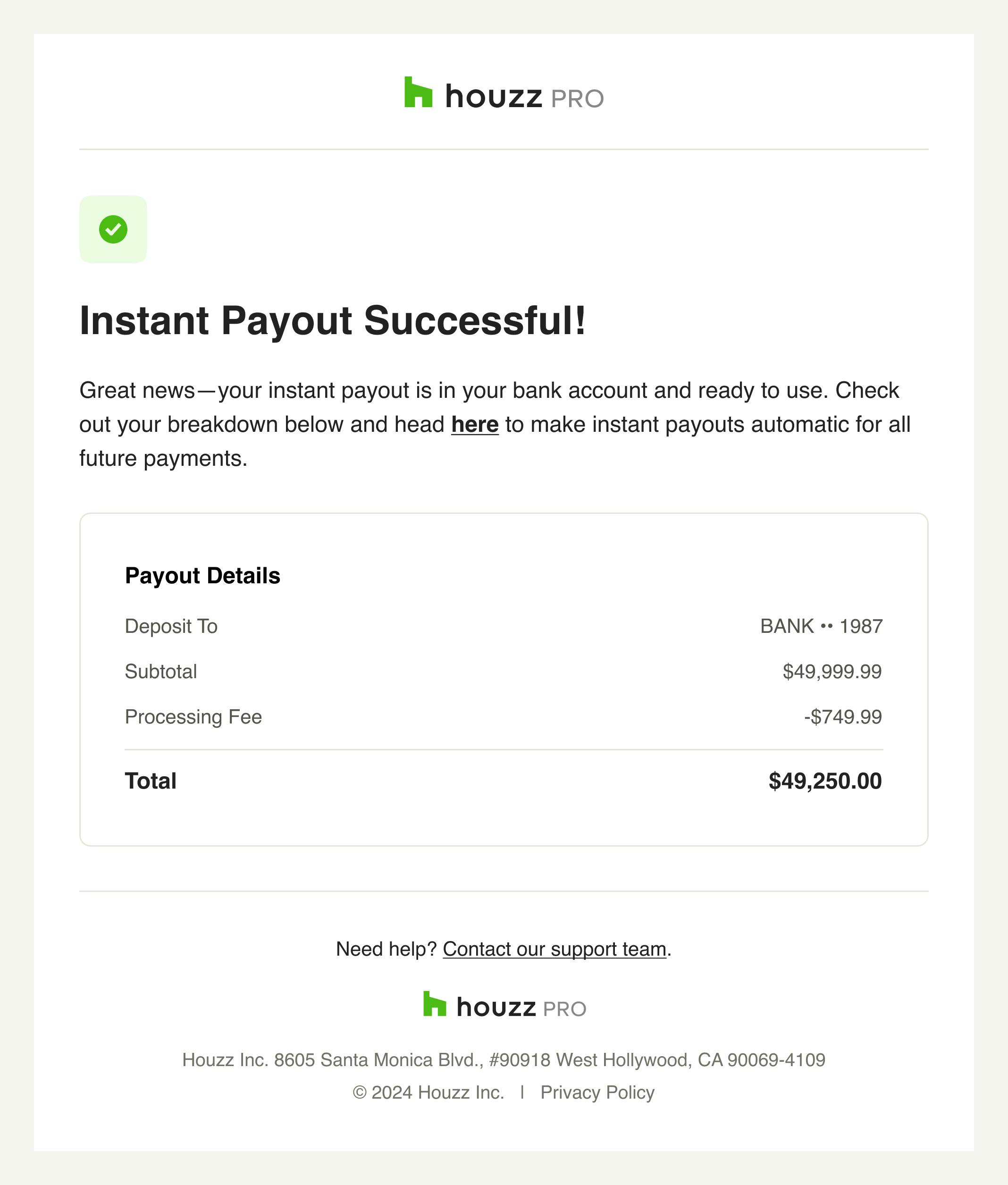 Instant Payouts with Online Payments