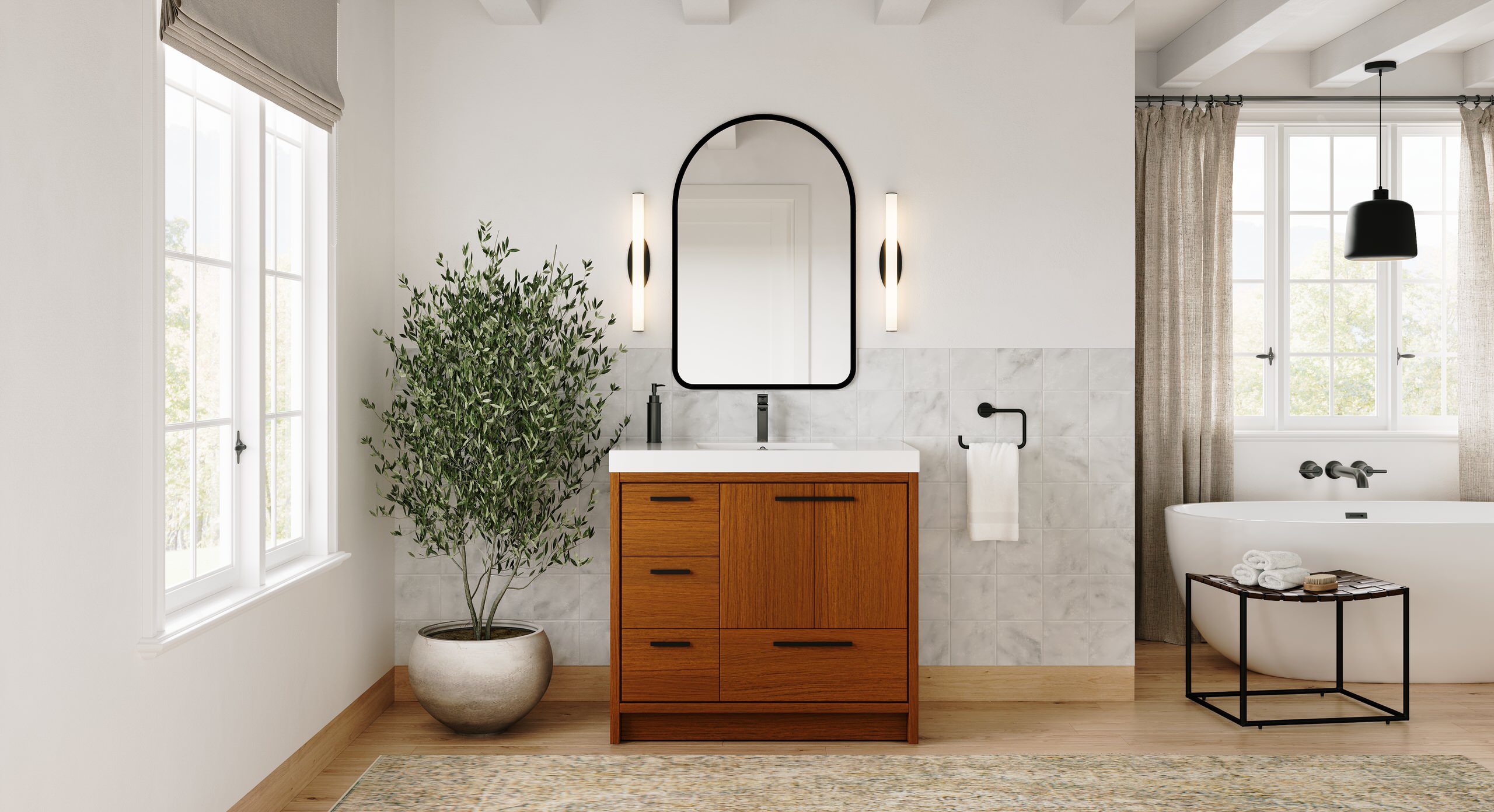 Bathroom Vanity Lighting Guide: choosing the right size, type, style ...