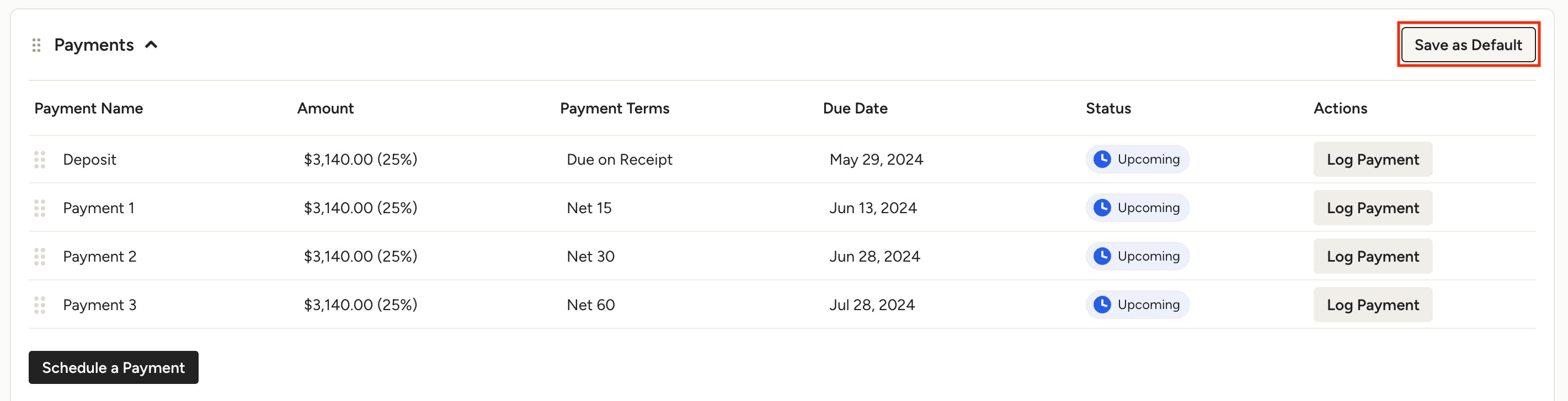 How to Create Scheduled Payments on Invoices