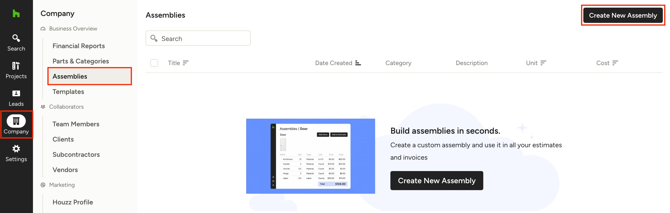How to Create Assemblies on Estimates and Invoices | Houzz