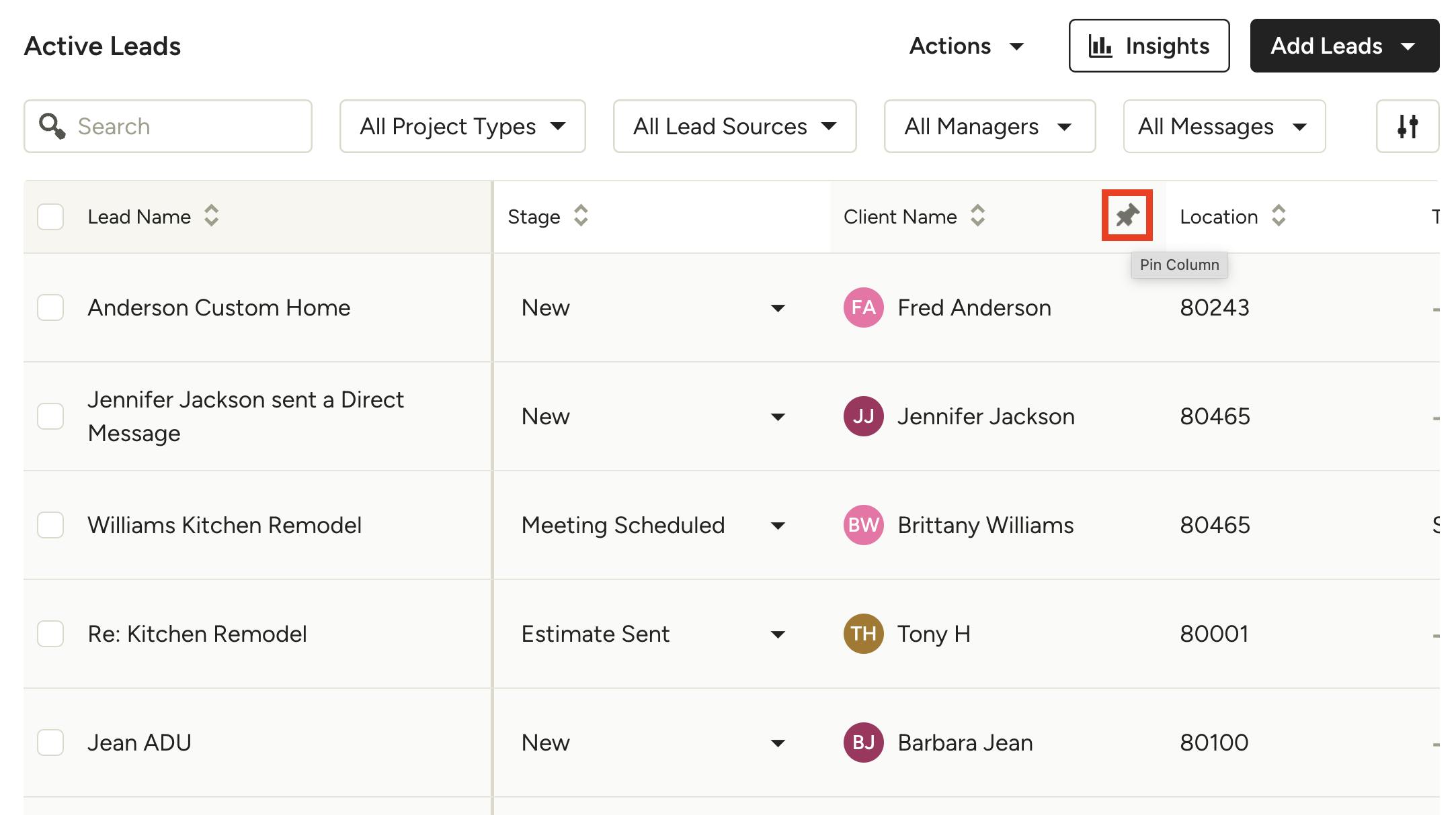 How to Customize the Leads Screen