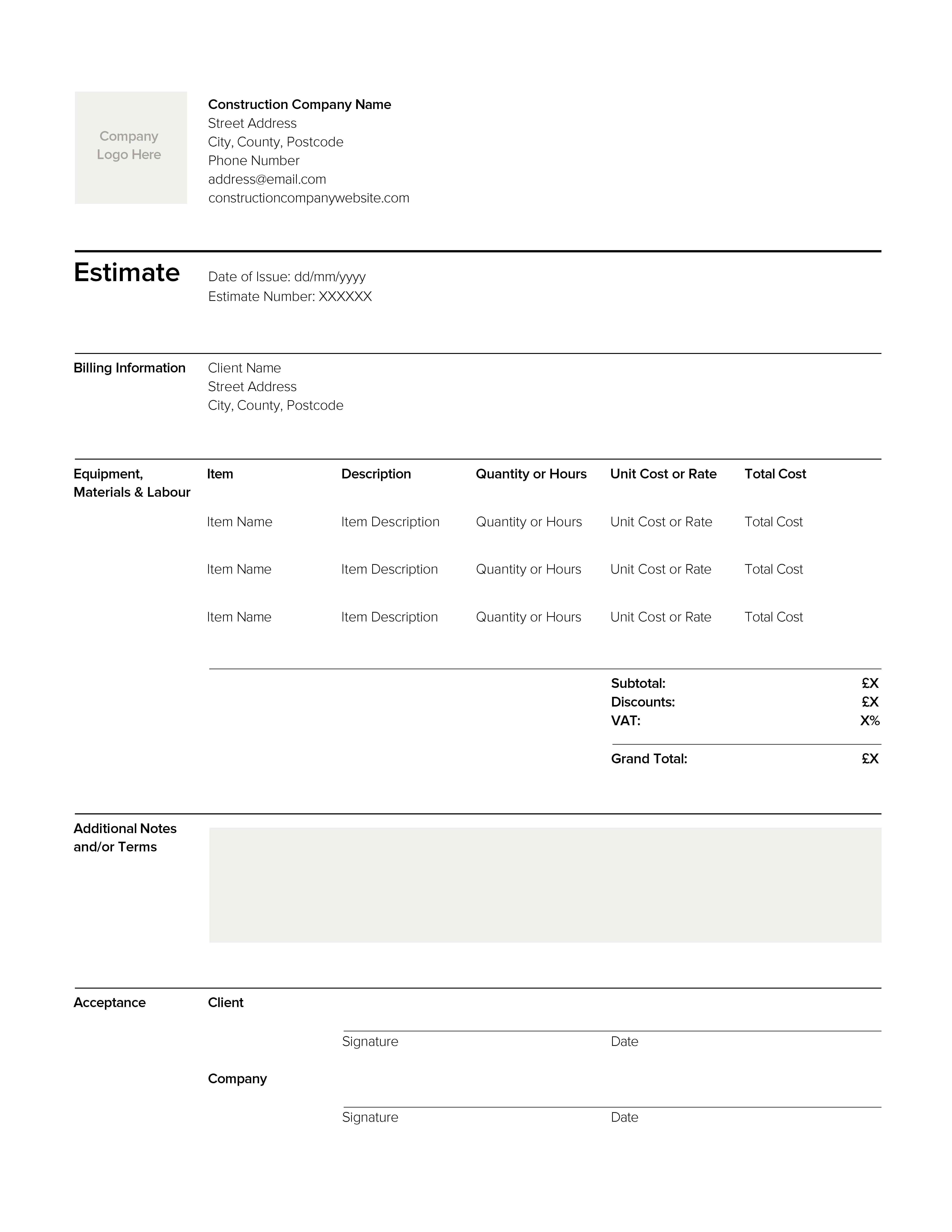FREE Construction Estimate Template & Guide | Houzz Pro