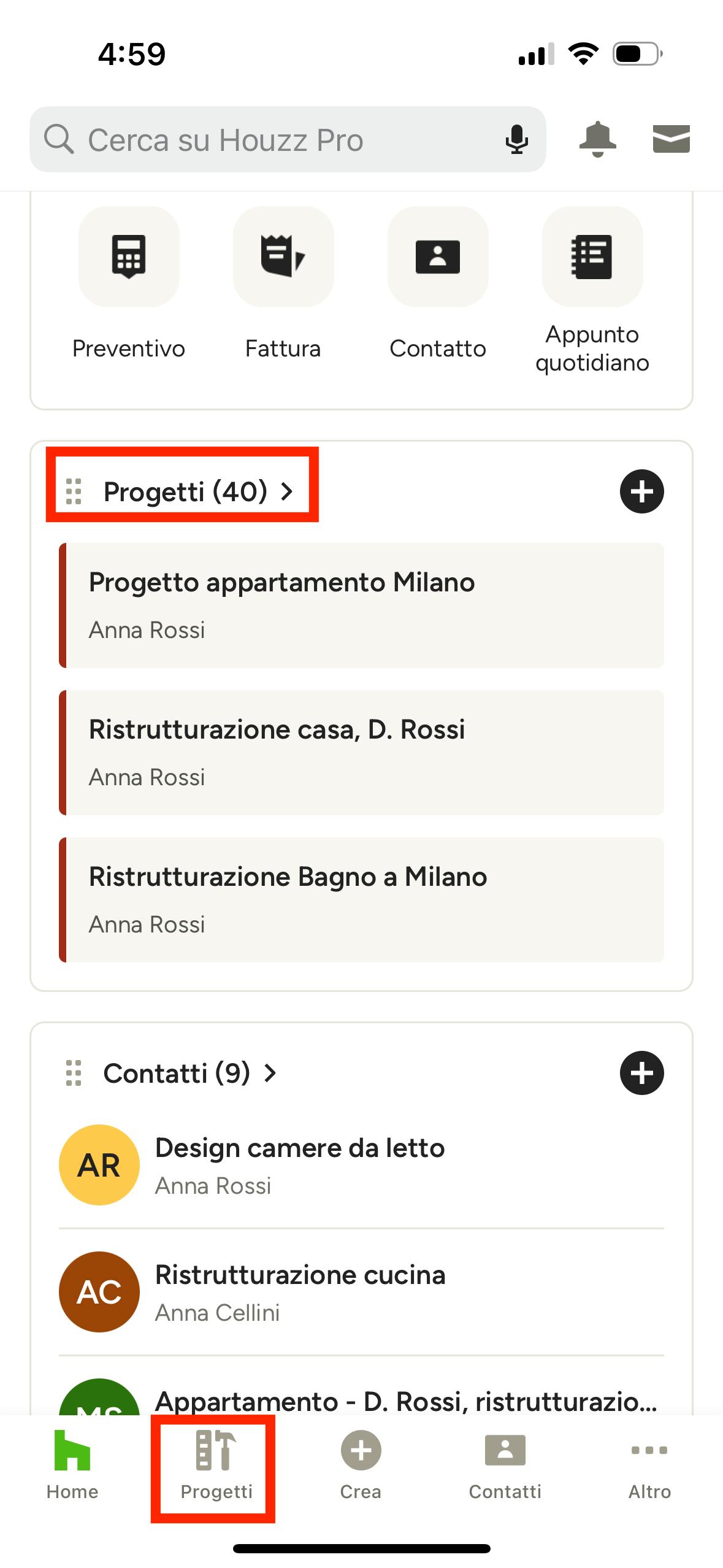 Come usare il cronoprogramma nell'app mobile | Houzz Pro