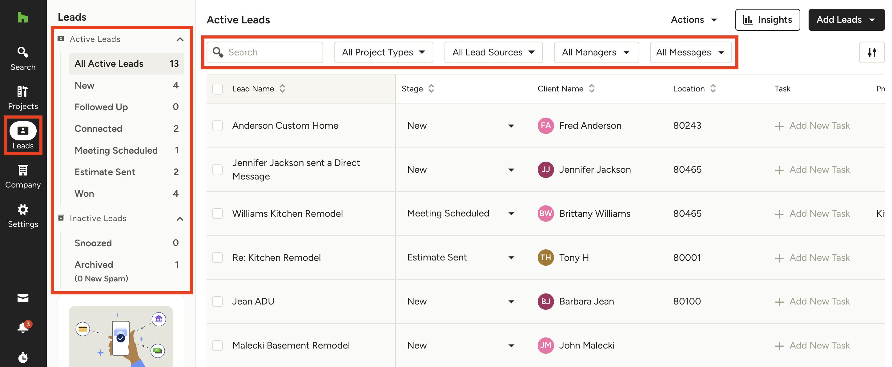 How to Customize the Leads Screen