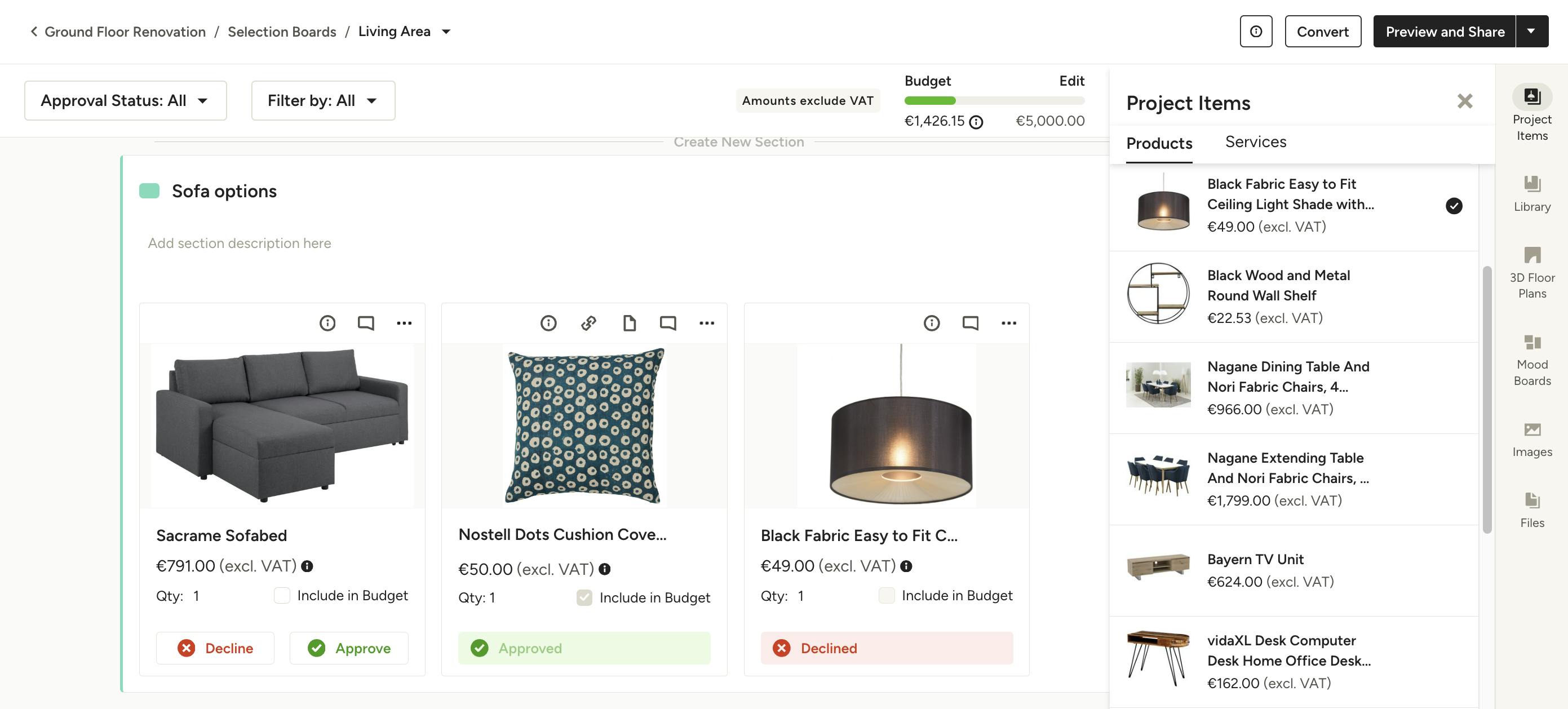 The Differences Between Mood Boards and Selection Boards | Houzz Pro