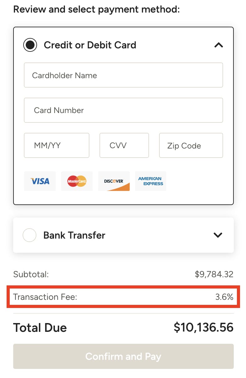 How to Offset the Processing Fee to Your Client