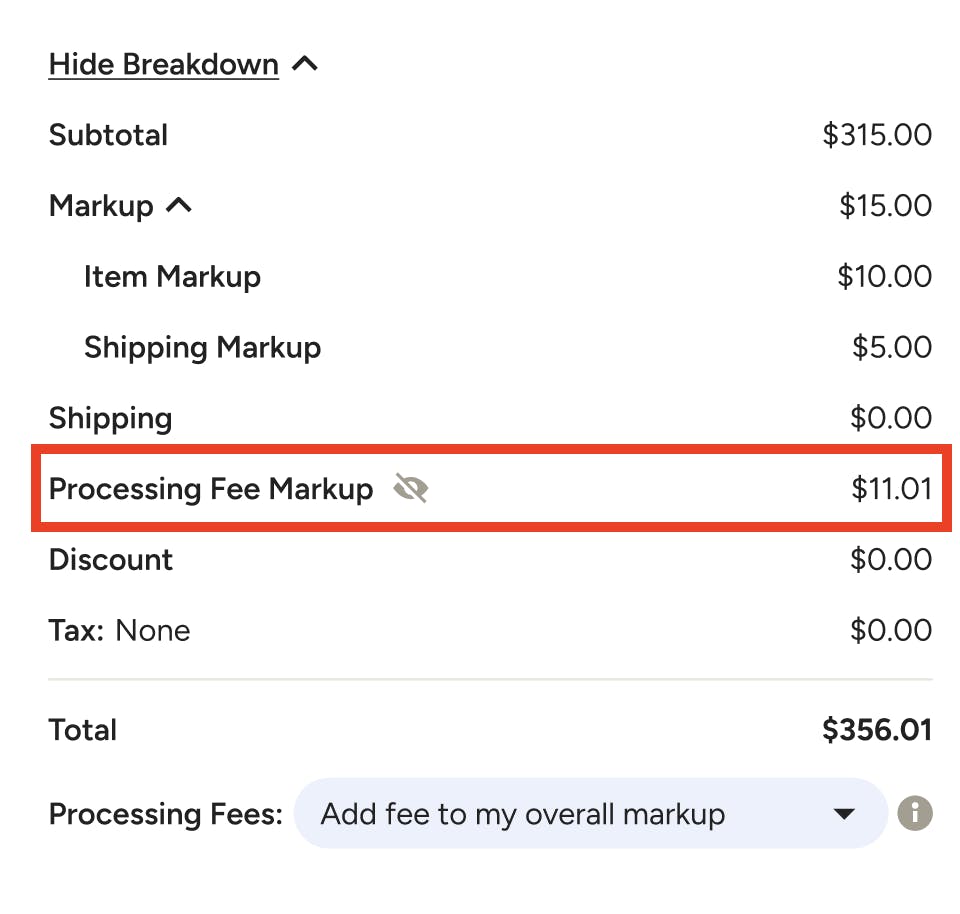 How to Move Processing Fees to Your Markup