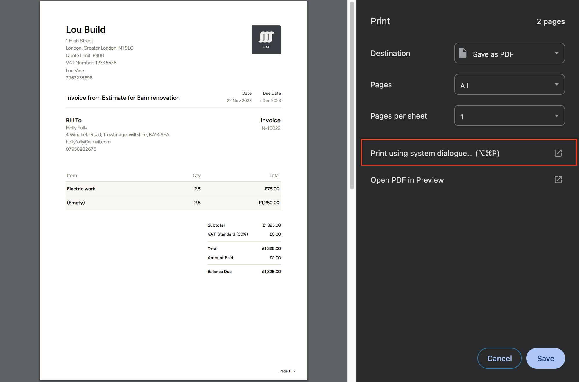 How to Print Your Document | Houzz Pro