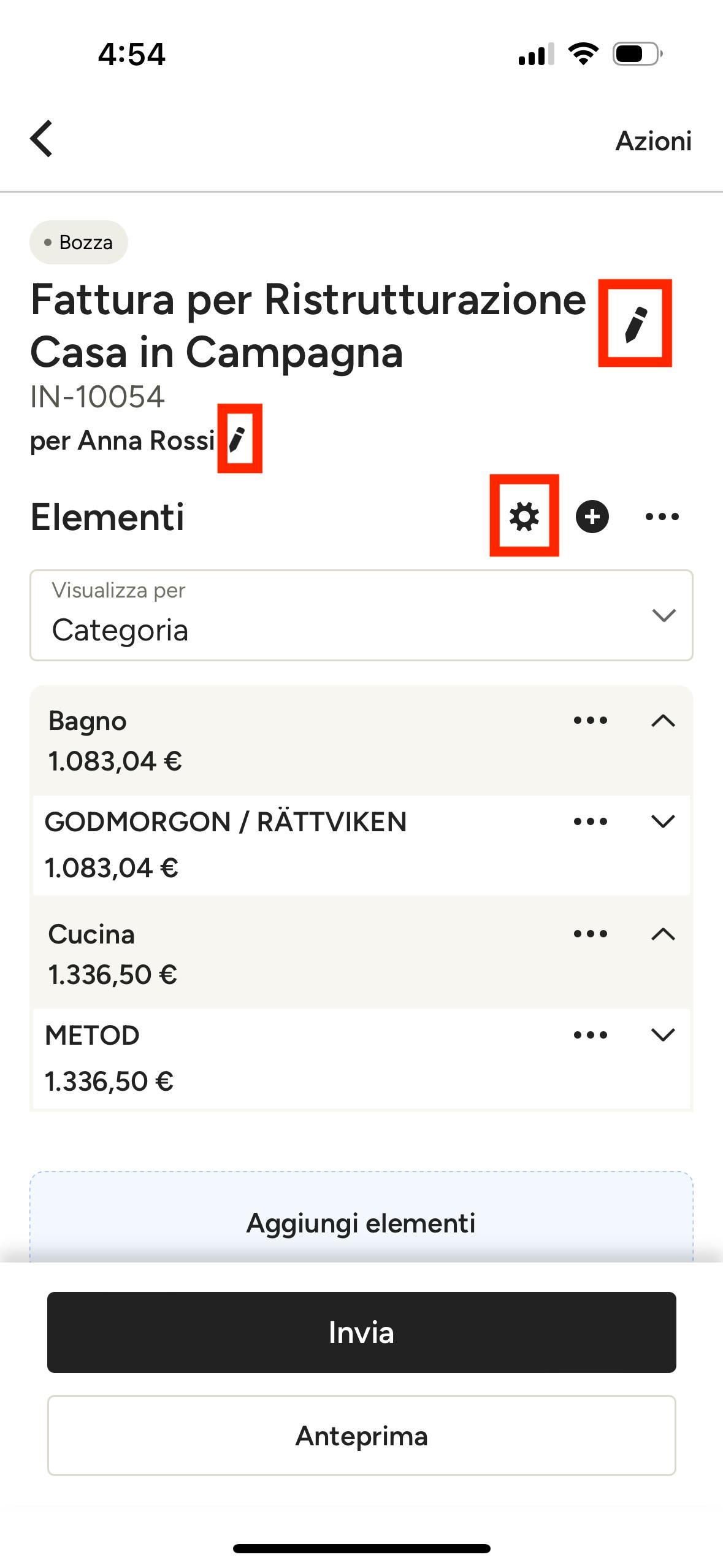 Come usare le fatture nell'app mobile | Houzz Pro