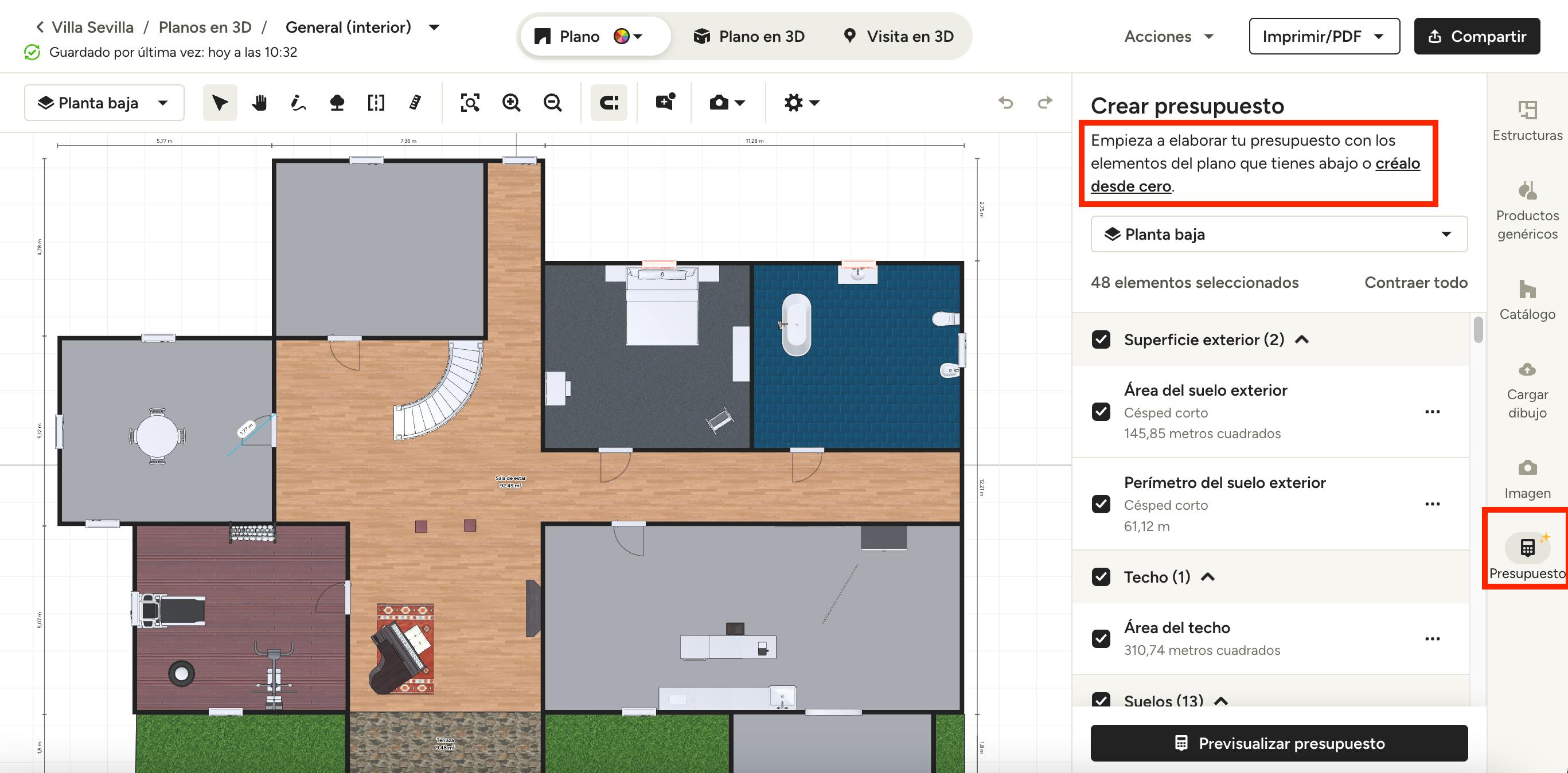 Cómo crear presupuestos a través de un plano en 3D | Houzz Pro