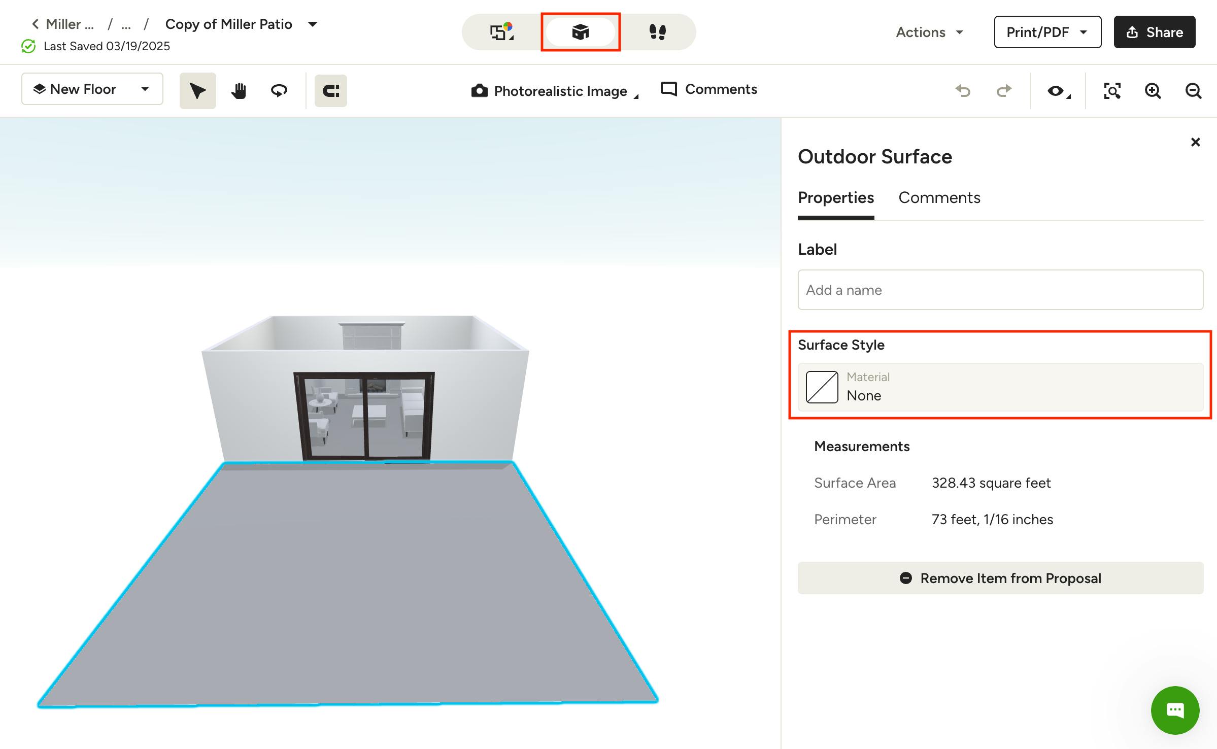 How to Create Outdoor Surfaces on the 3D Floor Planner