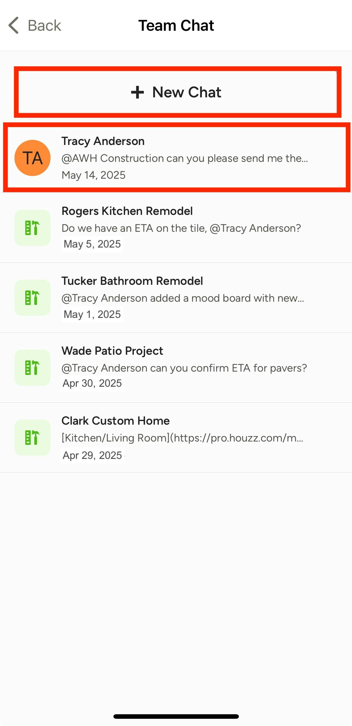 How to Use Team Chat on the Mobile App | Houzz Pro
