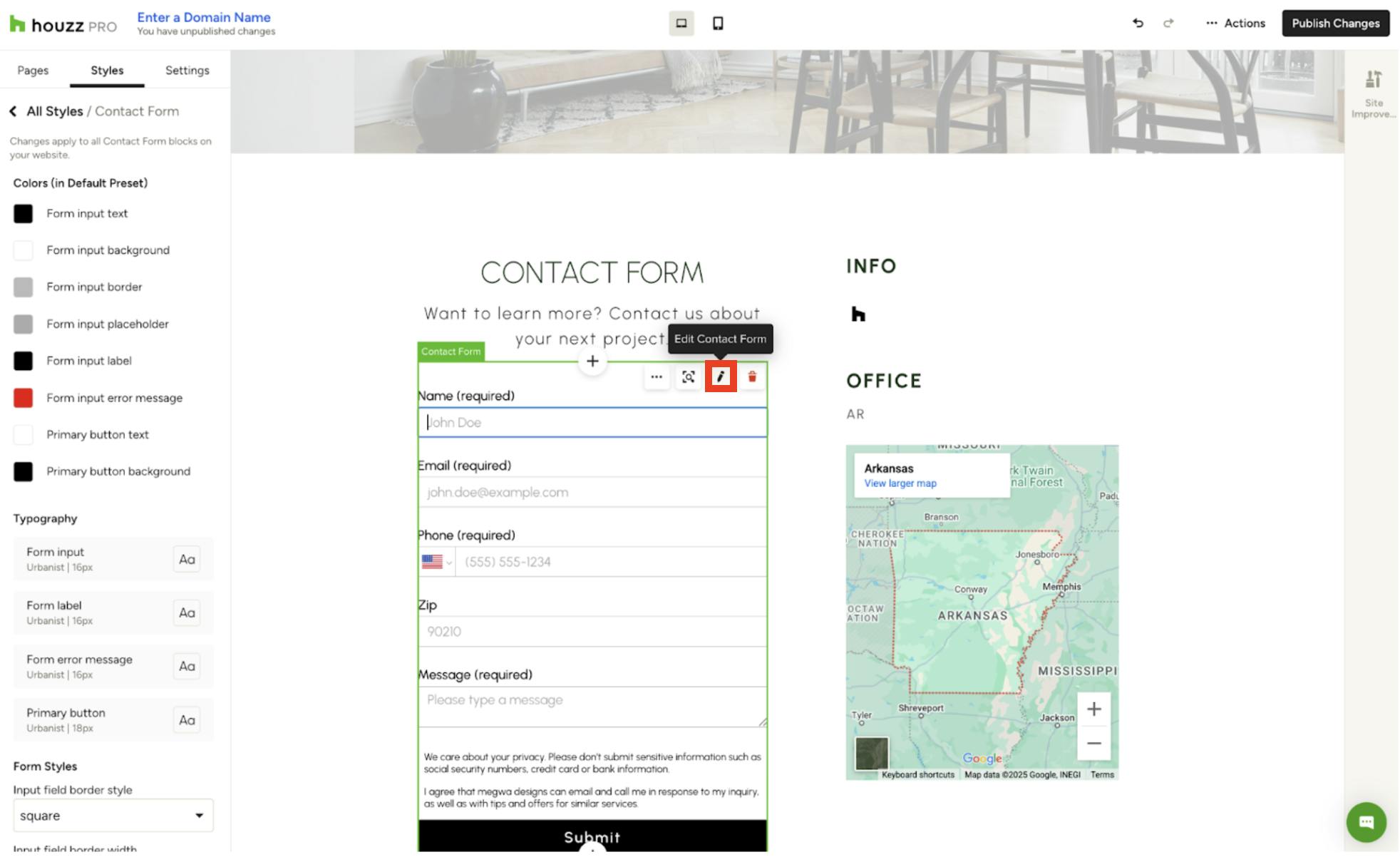 How to Edit the Contact Form on Your Houzz Website | Houzz Pro