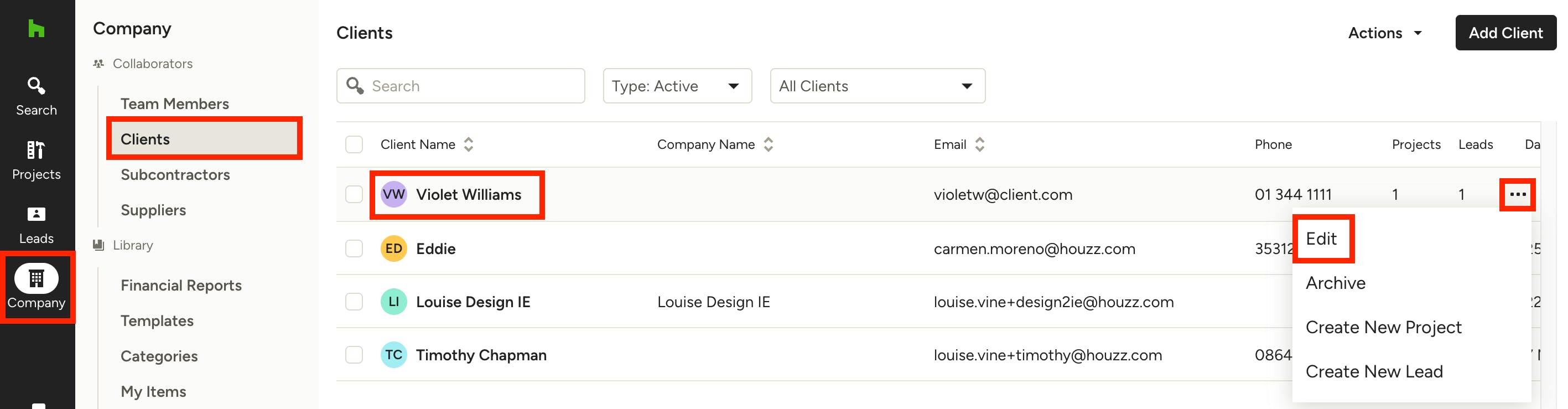 How to Add Multiple Email Addresses for a Client | Houzz Pro