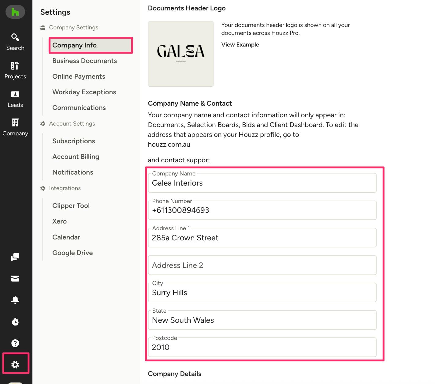 How to Update Your Company Address | Houzz Pro