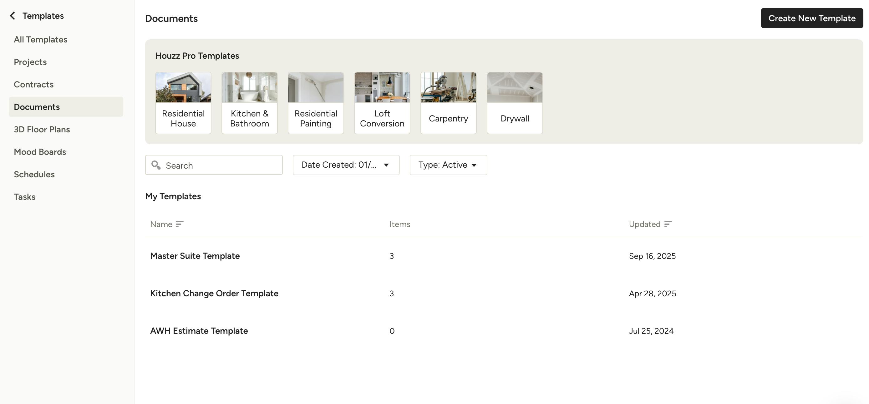 Where Can I Find My Templates in Houzz Pro?