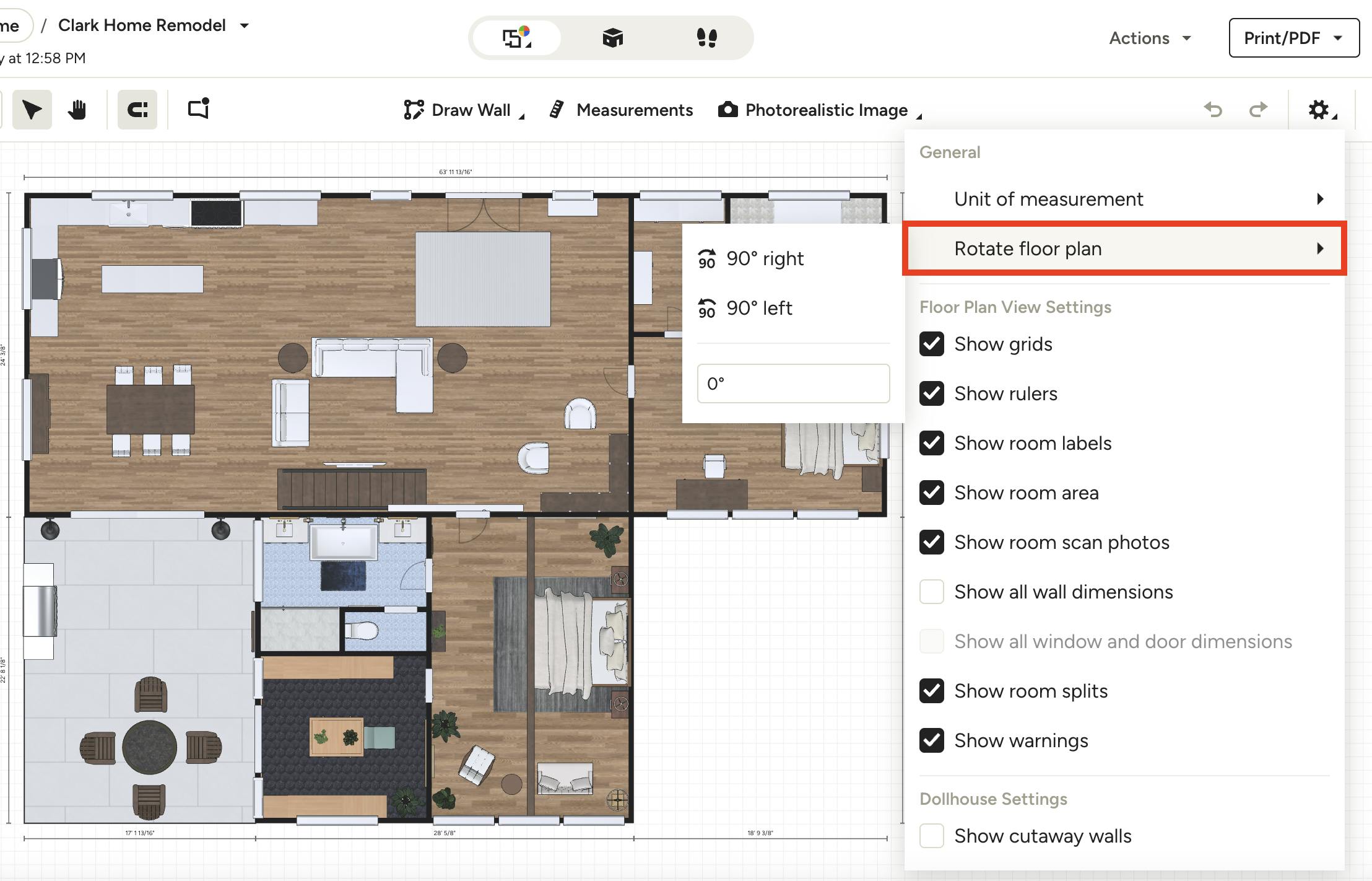 How to Adjust 3D Floor Plan Settings