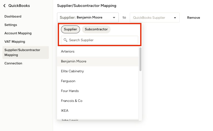 How to Map Suppliers and Subcontractors in Houzz Pro to QuickBooks ...