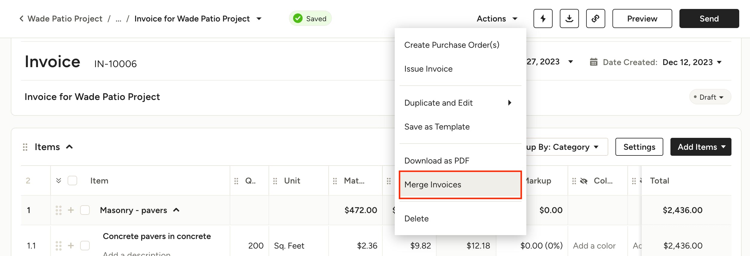 How to Merge Estimates, Invoices or Change Orders